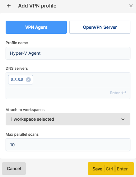 How to deploy a Hyper-V VPN Agent