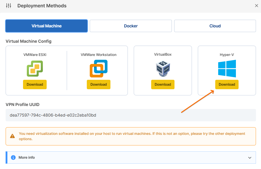 How to deploy a Hyper-V VPN Agent