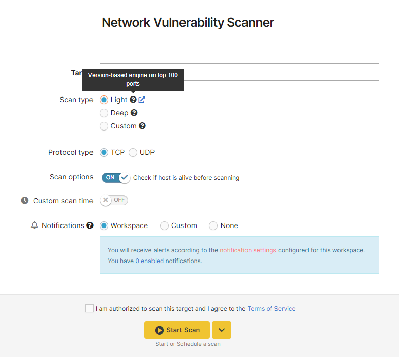 How to configure the Network Vulnerability Scanner
