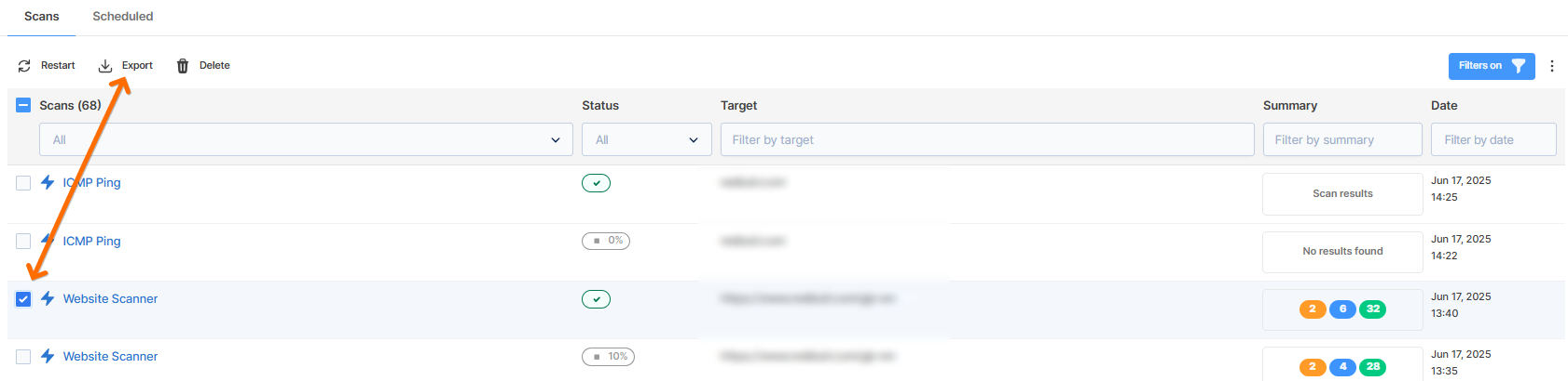 How to generate scan reports