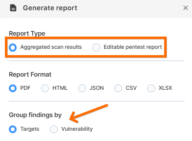 How to generate scan reports